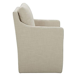 Amazon Brand – Stone & Beam Vivianne Modern Upholstered Dining Chair with Casters, 24.4"W, Linen