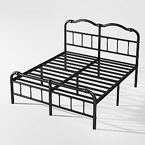 FDLOGW King Size Bed Frame with Headboard and Footboard, 14 Inch High, No Box Spring Needed Heavy Duty Metal Platform Bedframe, Noise Free