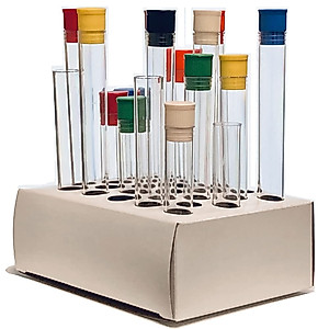 Plastic Test Tubes with Lavender Caps, 16X125mm, Polystyrene, Karter Scientific (Pack of 100)