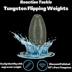 Reaction Tackle Tungsten Flipping Weights Sinkers - 3/8 Never Chip Green Pumpkin