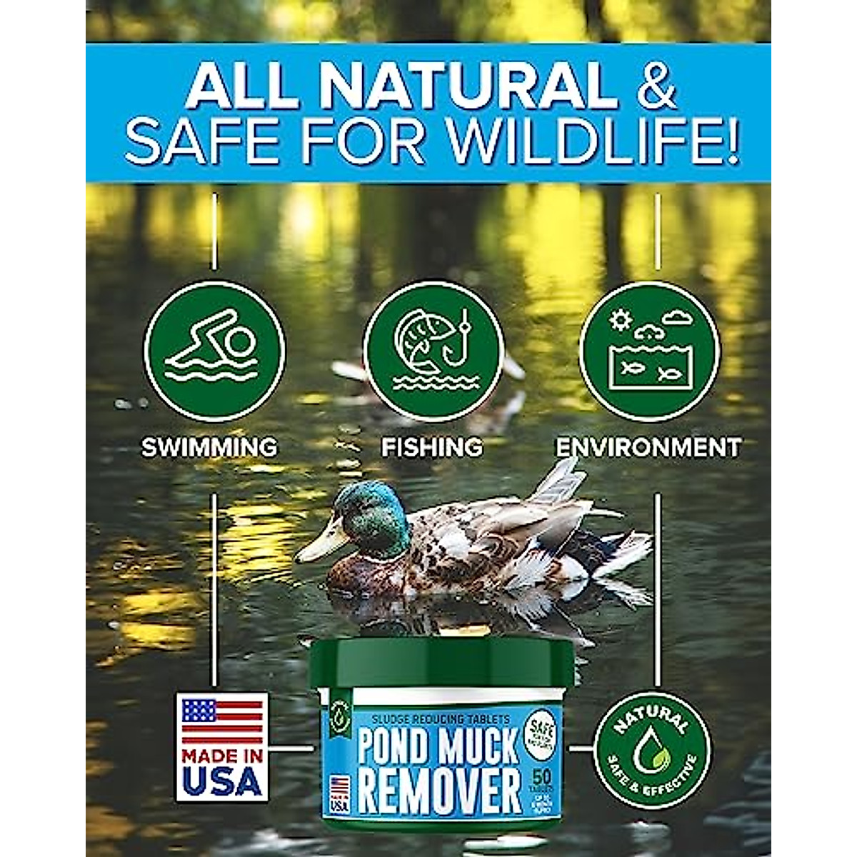 ProSpring Labs Pond Sludge Remover - Muck Away for Ponds | Pond Muck and Sludge Remover | Pond Muck Remover | Pond Cleaner