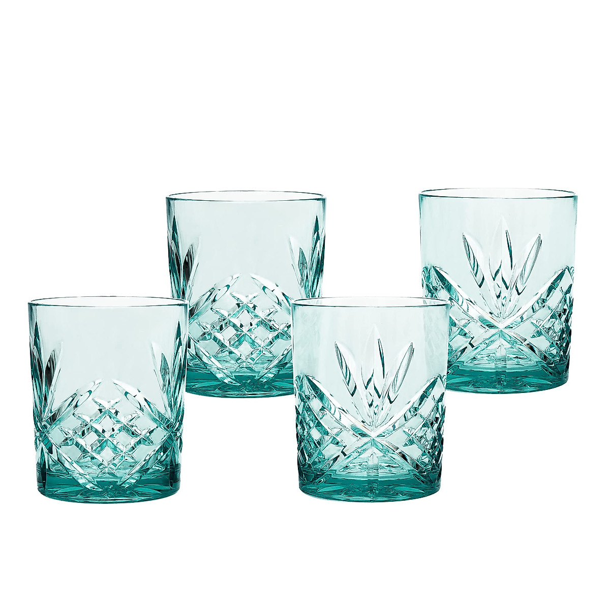 Godinger Acrylic Whiskey Glasses, Shatterproof and Reusable Whiskey Glass Tumbler Cups - Dublin Collection, Set of 4