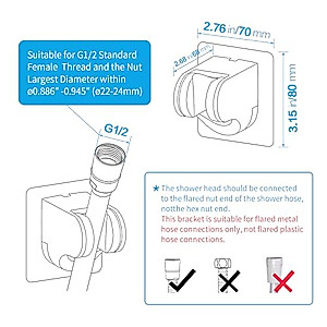 KAIYING Self Adhesive Handheld Shower Head Holder Wall Mount, Adjustable Angle Rv Shower Head Holder, Bathroom Shower Wand Holder, Universal Shower Bracket, ABS, Chrome