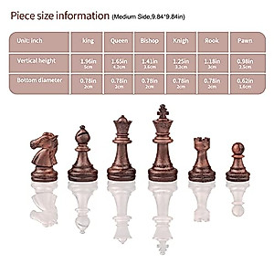 SIMPLEWIN Magnetic Chess Set, Walnut Color Folding Board Game Set with Well-Crafted Pieces, Suitable for Kids Adults, Suitable for Gifts (M(9.84x9.84in))
