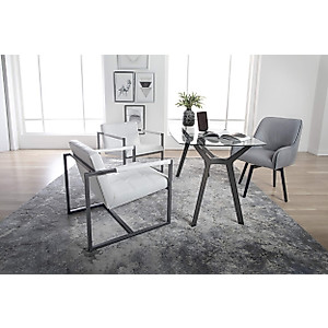 Studio Designs Home Contemporary Spire Luxe Swivel, Rotating, Upholstered, Accent Dining Arms and Metal Legs in Heather Gray Home-Office-Desk-Chairs, 25.5" W x 24" D x 35.5" H