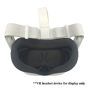 Silicon Face Cover & Lens Protective Set for Oculus Quest 2 VR Headset (Black)