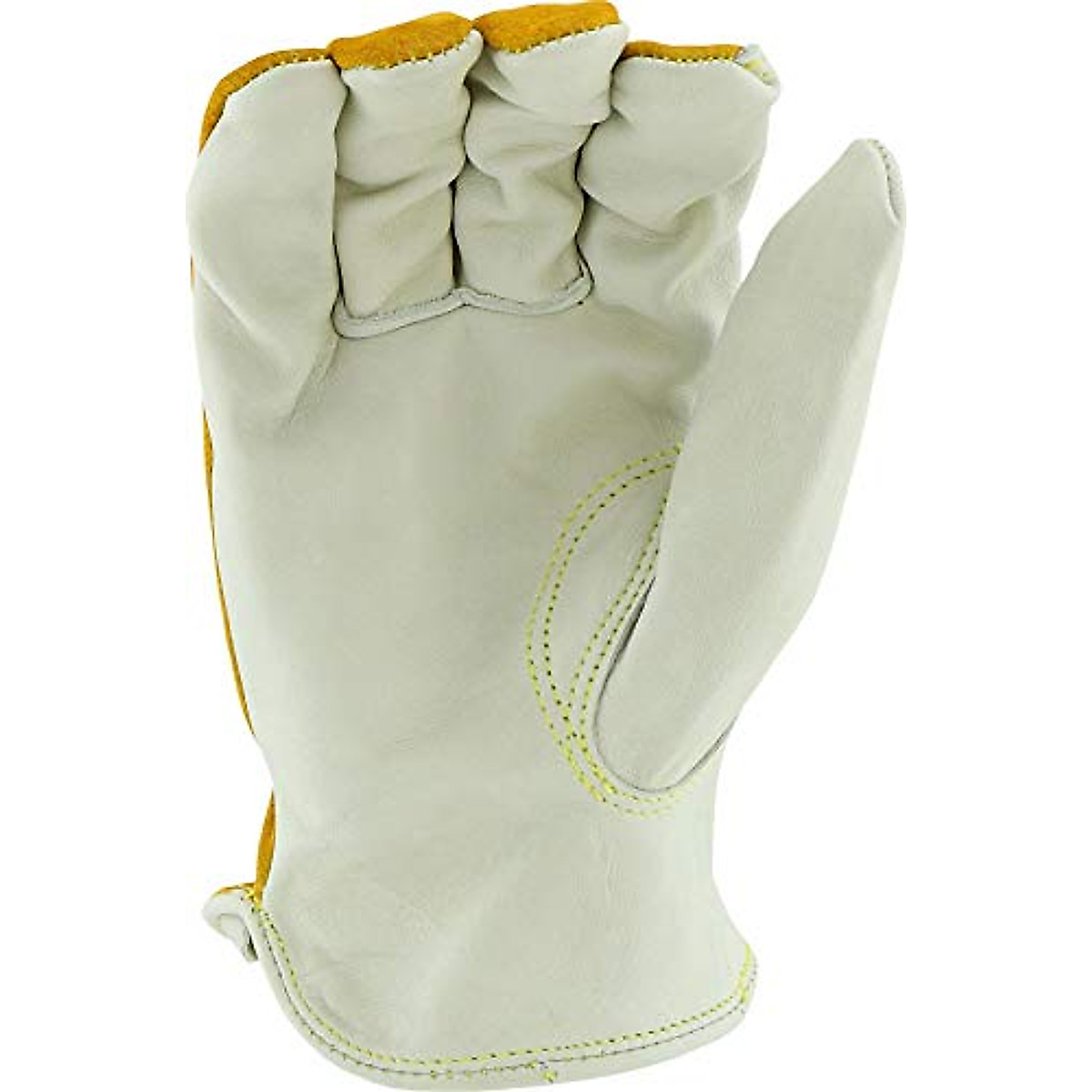 IRONCAT 9414 Premium Split Cowhide Gloves –Tan/Gray, XXX-Large, Grain Leather Driver Work Gloves w/ Keystone Thumb, 2 Count (Pack of 1)