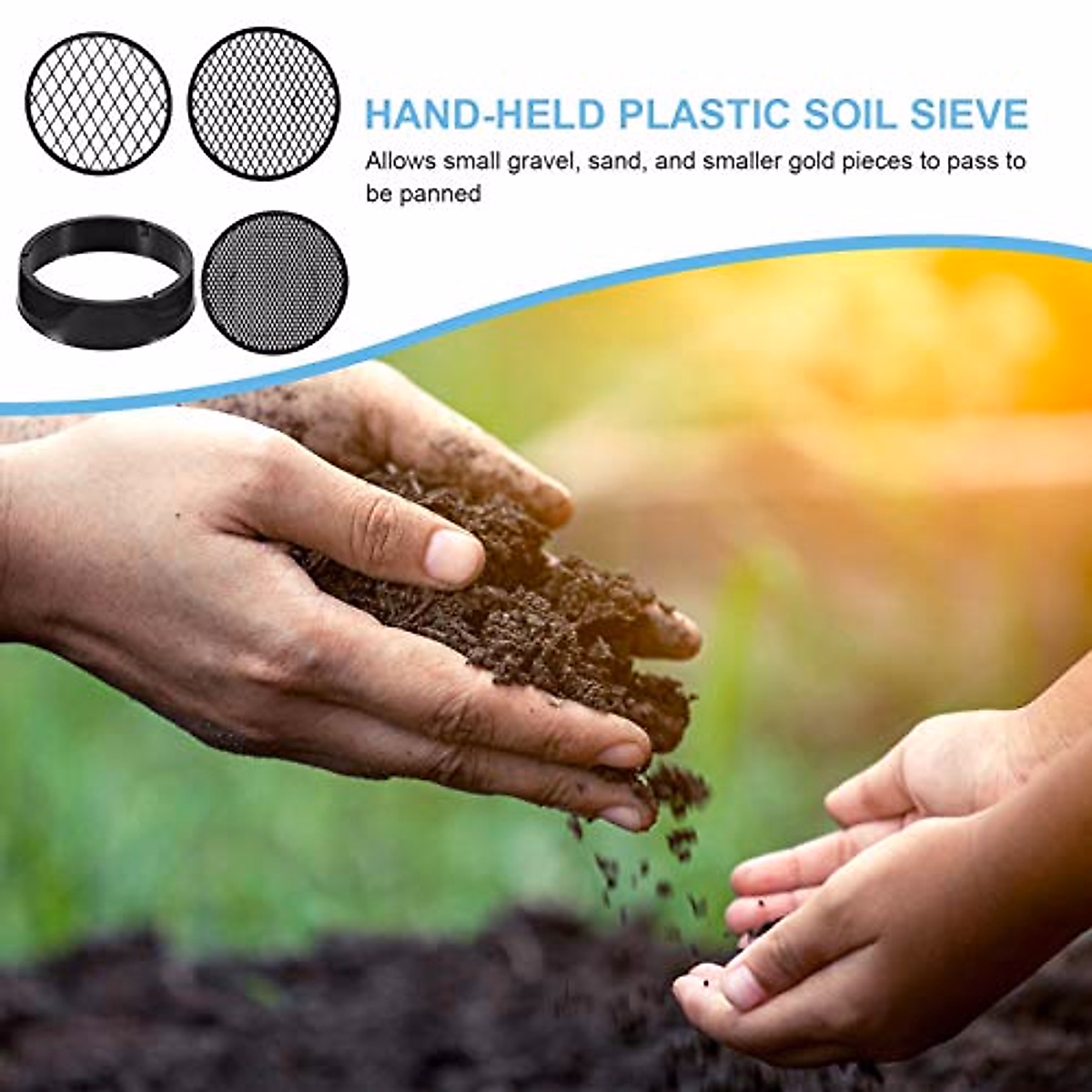 DOITOOL 20pcs Classifier Sifting Pan Outdoor Gold Panning Soil Sifter Sieve Mesh Screen Classifier for Garden Outdoor