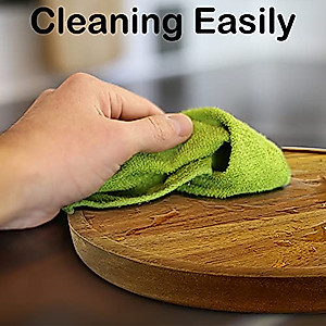 10" Acacia Wood Lazy Susan Organizer Kitchen Turntable for Cabinet Pantry Table Organization