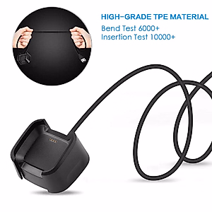 Charger Compatible with Fitbit Versa 2, Replacement Charging Cable Dock Cradle with 3.3ft USB Cord for Fitbit Versa 2 Smartwatch[2 Pack]