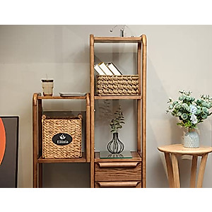 Ellinia Handmade Woven Seagrass Wicker 11.8 x 8.85 x 6.1 Inch Basket for Storage - Bar, Hotel, Pantry, Restaurant, Table Organizer, Bohemian Style, 3-Pack, Natural Seagrass Color