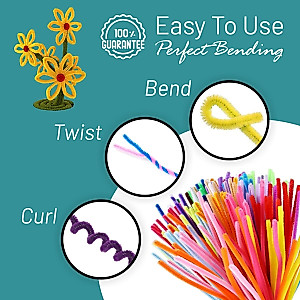 Pipe Cleaners- 100 Pc. Pipe Cleaner Blue Colored Chenille Stems, Pipe Cleaners Craft, Fuzzy Sticks Great Craft Supplies DIY Art & Craft Projects| 6mm x12 inch