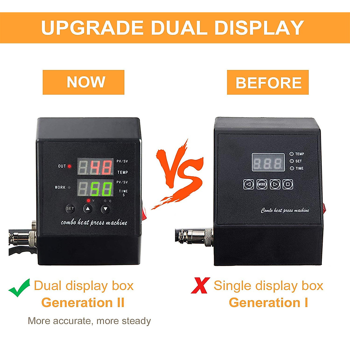 Seeutek Heat Press 12" X 10" Professional Heat Transfer Digital Sublimation Machine 360 Degree Swing Away for T Shirts with Bonus 2 Teflon Sheet