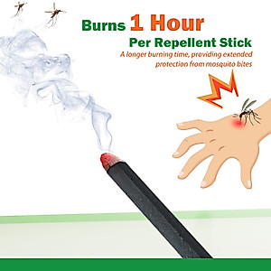 SEEKBIT Mosquito Repellent Outdoor Patio, 2X Thicker Natural Mosquito Repellent Sticks, Citronella Incense Sticks Plant Based, Non Toxic DEET Free, Bug Fly Repellent for Outdoor Yard Picnic, 60 Pack
