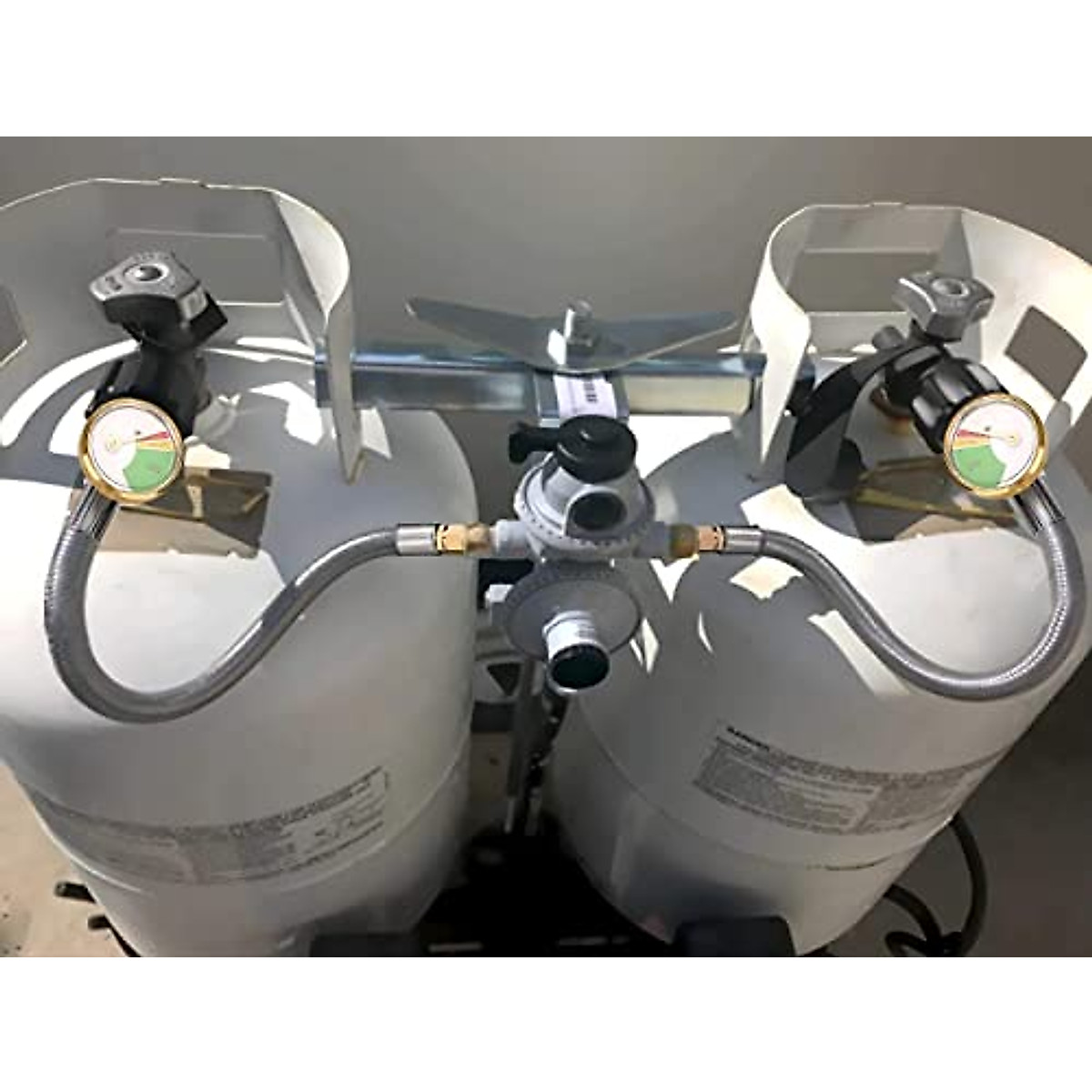 GasSaf 18inch RV Propane Pigtail Hose，Stainless Steel Braid Gas Hose Connector with Type 1 Connection x 1/4 Inch Inverted Male Flare（2 PCS）