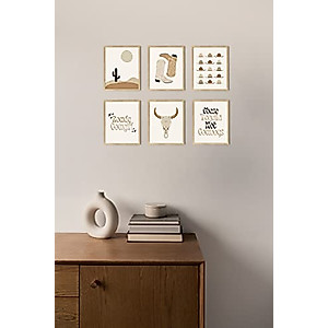 TwoDays Western Room Decor for Teen Girls, Boho Western Wall Decor for Bedroom, Cowgirl Art Prints, Western Home Decorations, Country Theme Posters. (8" X 10", Set of 6, Unframed)