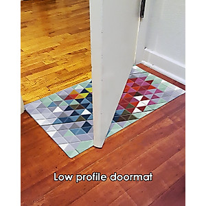 Toland Home Garden 800304 Prism Party Geometric Door Mat 18x30 Inch Triangle Outdoor Doormat for Entryway Indoor Entrance