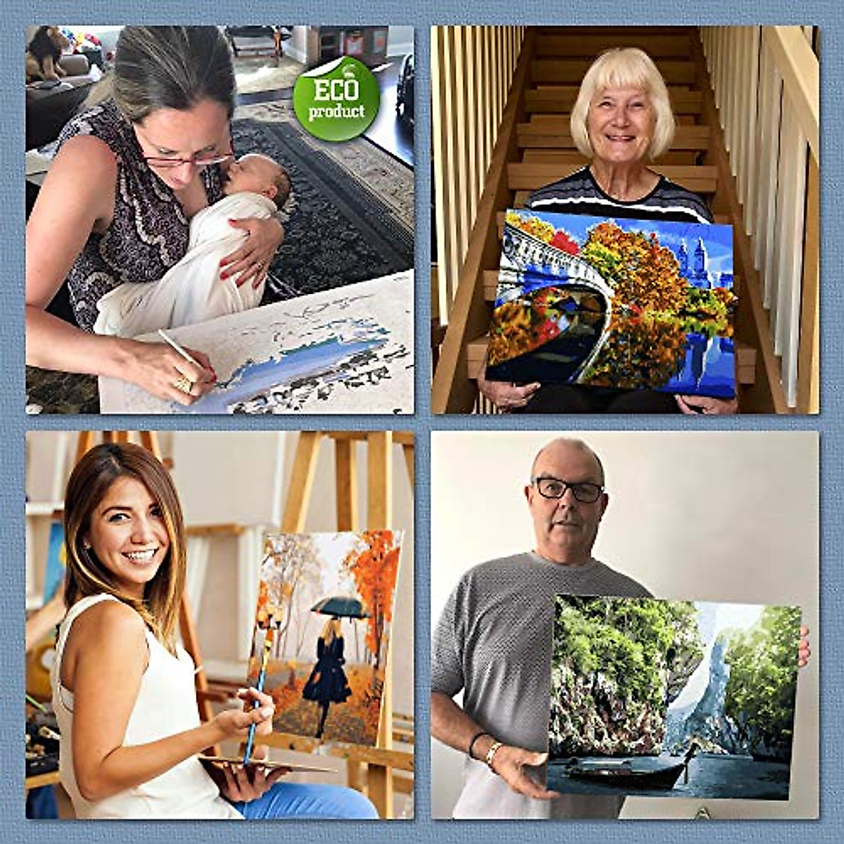 Lin-A-Lex DIY Paint by Numbers for Adults and Kids, Autumn Landscape - Rainy Day, Beginner Friendly Painting Kit with Soft Brushes, Acrylic Pigment Oils, Arts and Craft for Home