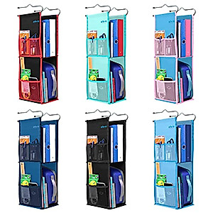 ABRA Company 2 Shelf Hanging Locker Organizer for School, Gym, Work, Storage - Upgraded Eco-Friendly Fabric Healthy for Children (Ocean Turquoise)