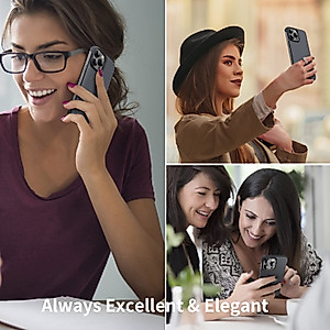 GRECAZO Magnetic Ultra-Thin Frosted Soft Touch Skin Borderless Carbon Fiber Bump Texture for iPhone 13 Pro Max Case 6.7" Slim Minimalist Lightweight Frameless Matte Hard for MagSafe Cover Case-Black