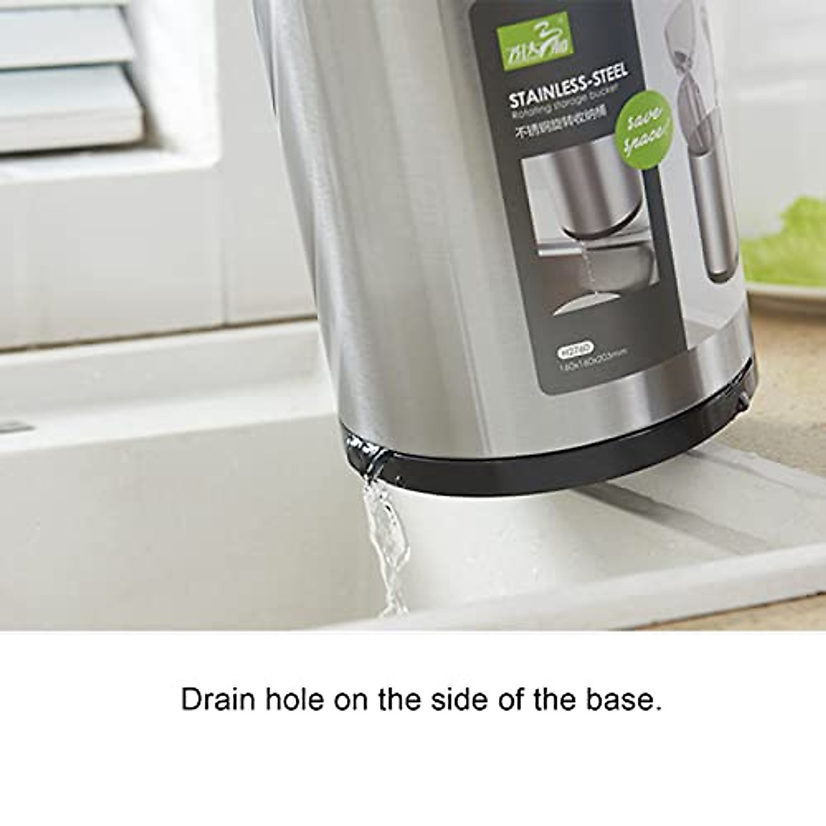 Wotermly Extra Large Kitchen Utensil Crocks, Stainless Steel Round Utensil Holder with Removable Divider for Easy Clean, Rotating Utensil Caddy Organizer with Weighted Base for No Tipping Over Crock with Detachable Top and Base Accessories