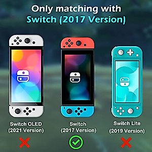 DLseego Dockable Protective Case for Switch, Newest Pattern Cover with Anti-Scratch and Shock-Absorption Design Hard Cover with 2 pcs Thumb Grips –Blue Rabbit