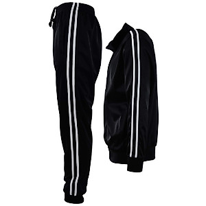 ChoiceApparel Mens Athletic 2 Piece Tracksuit Set (3XL, 888-Black)