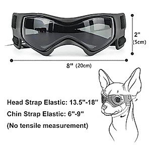 SHAMR Dog Sunglasses Dog Goggles Doggles UV Eye Protection Dog Glasses for Small to Medium Breed, Dust and Water Proof with Soft Frame (Black)