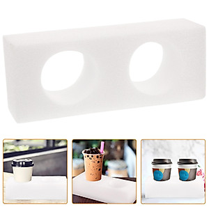 Cabilock 2pcs Takeaway Cup Holder Floating Drink Holder for Pool Coffee to go Carrier Bowl Racks Disposable Coffee Cups Coffee Cup Carrier Tray White epe Pearl Cotton Packing car take