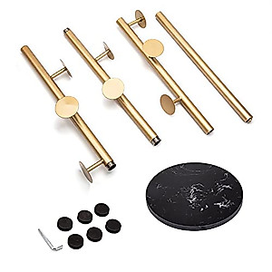 FLRH Coat Rack Tree, 66" Modern Metal Hall Coat Tree With 7 Hooks for Coats, Free Standing Metal Coat Rack and Hat Hanger Organizer Rack, with Weighted Stable Marble Base (Gold)