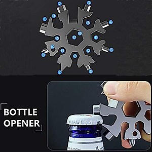 18 in 1 snowflake gadgets multitool,Portable Keychain screwdriver -Bottle Opener,useful gifts for men,2 Pack (Gold+Color)