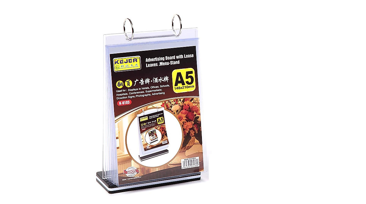 A5 Acrylic Plastic Folder with T-Shaped Stand - Indoor/Outdoor Suction ...