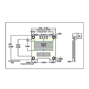 5PCS 0.96 Inch OLED Display Module, PEMENOL 128 x 64 Pixel I2C IIC Serial 1 OLED LCD Display Module with SSD1306 Driver for Arduino Raspberry Pi and ESP8266（White Light）