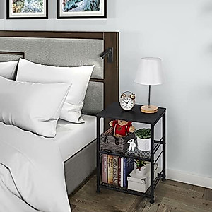 LIANTRAL 3 Tiers Rolling Cart, Utility Kitchen Storage Cart with Wheels Multifunctional Small Side End Table Nightstand for Home, Office