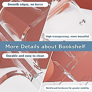 Nalwort Acrylic Tree Bookcase, 6 Tier Standing Bookshelf, Tree Bookshelf, Clear Modern Book Shelf Organizer, Storage Rack for Bedroom, Open Bookcase for Living Room, Office