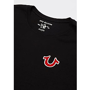 True Religion Men's Buddha Logo Short Sleeve Tee, Black, XL