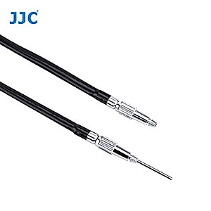 JJC TCR-70BK Black 70cm Threaded Cable Release, Mechanical Shutter Release Cable, Mechanical Cable Release with Bulb-Lock Design for Long exposures