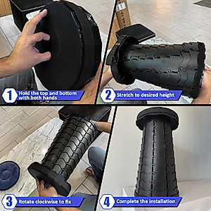 Magic Vision LLC Portable Folding Stool Lightweight Telescopic Stool for Adults with Load Capacity 400 LB Retractable Plastic Shrinkable Seat for Camping Fishing BBQ Outdoors Indoors Kitchen. (Black)