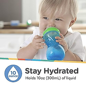 Nuby Clik-It Soft Spout No-Spill Easy Grip Sippy Cup for Boys - (3-Pack) 10 Oz - 6+ Months