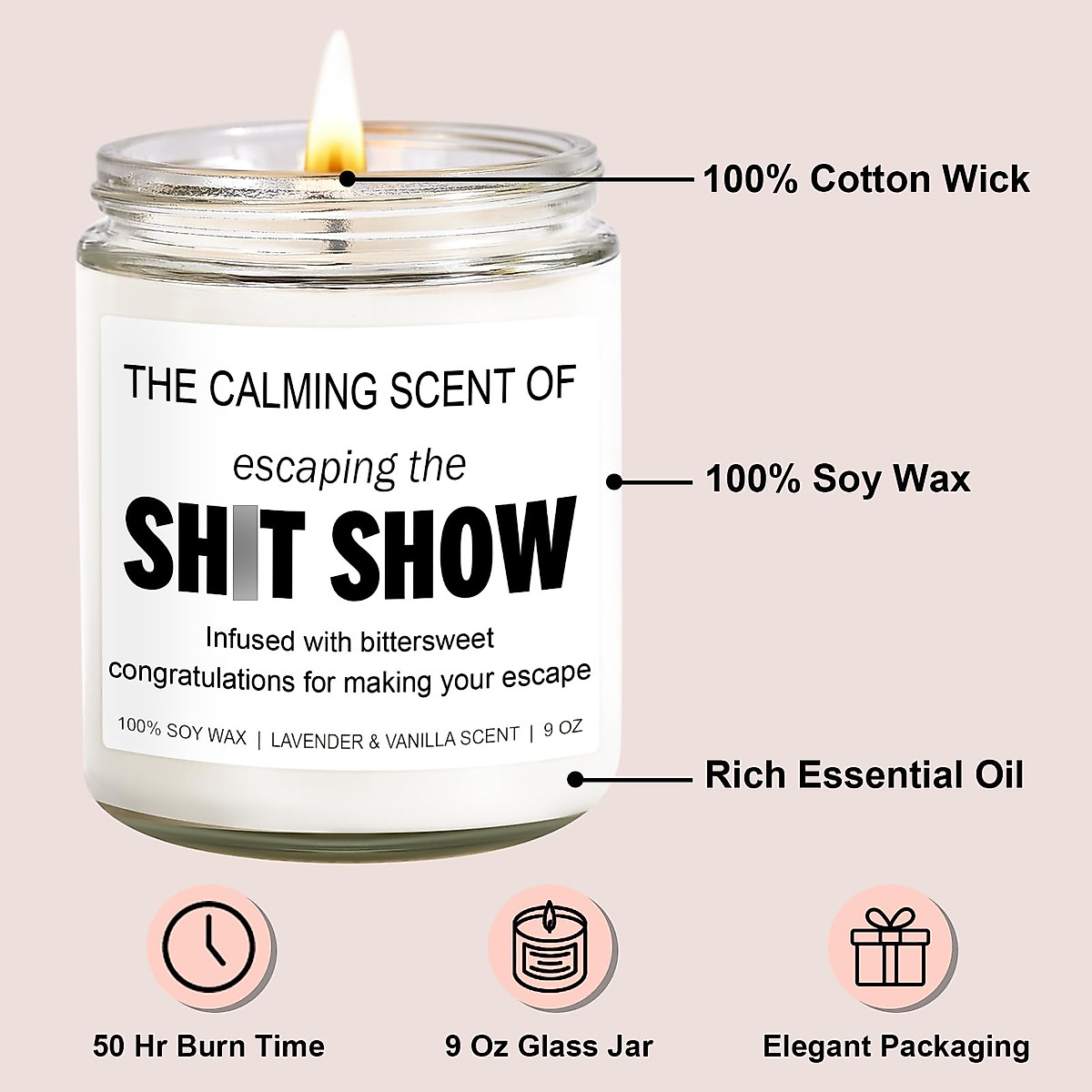 Younift Sarcastic Candles, Farewell Gifts for Coworkers, Goodbye Gifts, Coworker Leaving Gifts for Women, Men, Going Away Gifts for Coworker, Leaving Job Gifts, Moving Away Gifts for Friends