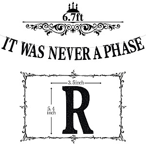 It Was Never a Phase Banner, Death to My Youth Bunting Sign, Funeral Birthday 30th 40th 50h 60th 70th 80th Birthday Party Decorations Supplies, Black Glitter