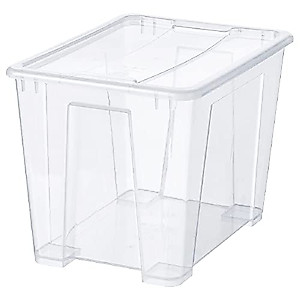 I-K-E-A SAMLA Transparent Box with Lid, Clear 15 ¼x11x11 Inches 6 Gallon