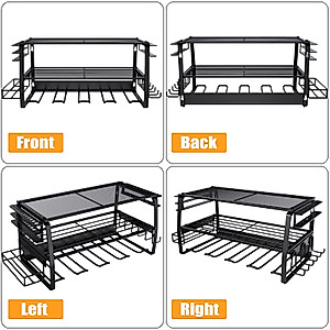 Kayfia Power Tool Organizer Wall Mounted 3 Layer Heavy Duty 160 Lbs Limit Tool Organizers and Storage Separate Drill Holder Utility Racks with Screwdriver/Plier/Hammer/Bit Holder for Garage Workshop