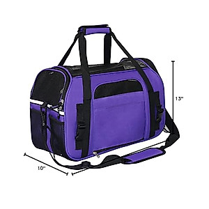 EliteField Soft Sided Pet Carrier (3 Year Warranty, Airline Approved), Multiple Sizes and Colors Available (Large: 19" L x 10" W x 13" H, Purple)