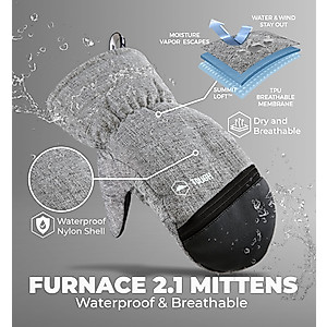 Tough Outdoors Winter Ski Mittens for Women & Men - Snow Mittens Cold Weather - Warm Insulated Waterproof Snowboard Gloves