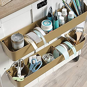 Sauder Miscellaneous Craft Cart, L: 39.29" x W: 19.49" x H: 28.54", Soft White finish