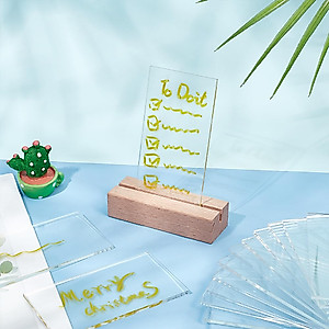 BENECREAT 20PCS 3.5x2 Inch Clear Acrylic Sheet Rectangle Table Place Cards Name Plates for Banquet Wedding Christmas Party Decoration, Office Sign, DIY Project, 3mm Thick