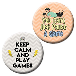 Creanoso Funny Wearable DIY Custom Design Art Button Badges - Gamer (10-Pack) - Stocking Stuffers Premium Quality Gift Ideas for Children, Teens, & Adults - Corporate Giveaways & Party Favors