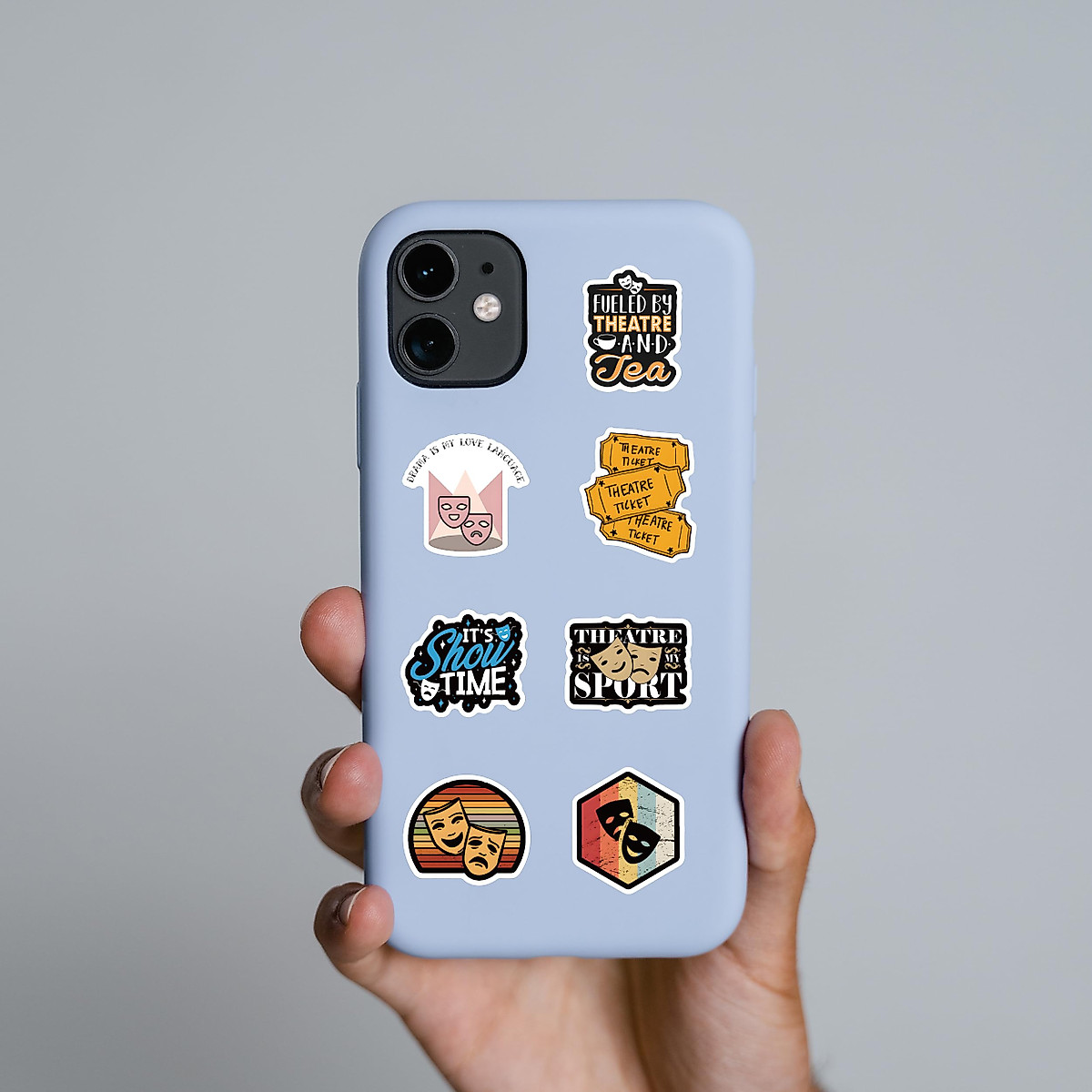 63Pcs Theater Stickers Graffiti Aesthetics Waterproof Vinyl for Kids Girls Boys Teens Adults for Water Bottles Laptop Suitcase for Birthday Party Supplies Halloween Decoration Favors