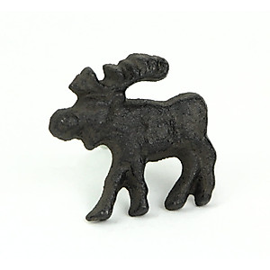 Zeckos Set of 24 Rustic Brown Cast Iron Moose Drawer Pulls and Cabinet Knobs - Each 2 Inches Long - Perfect for Western Lodge Decor and Furniture Enhancement